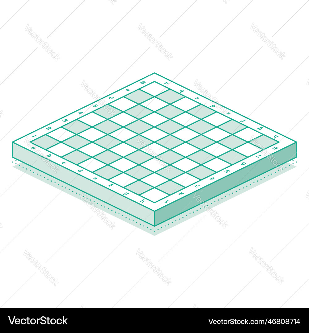 Isometric outline chessboard icon or symbol Vector Image