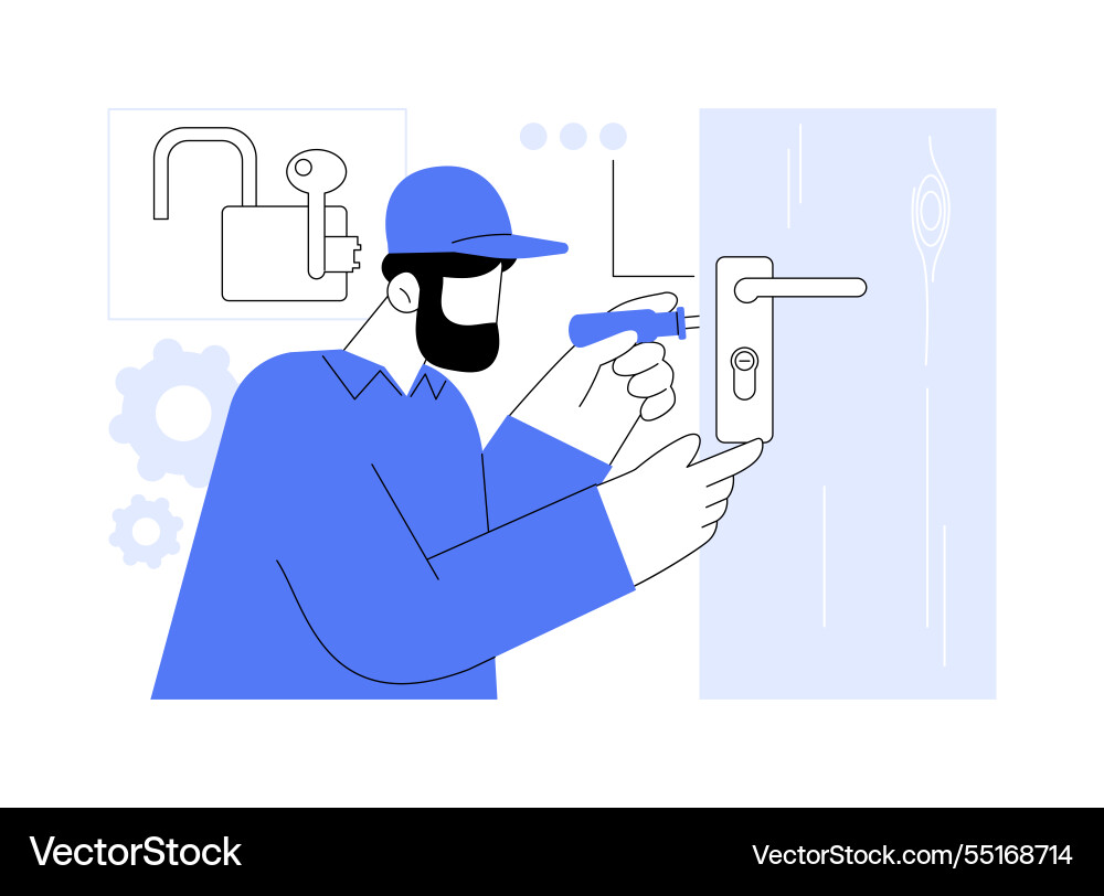 Locksmith isolated cartoon Royalty Free Vector Image
