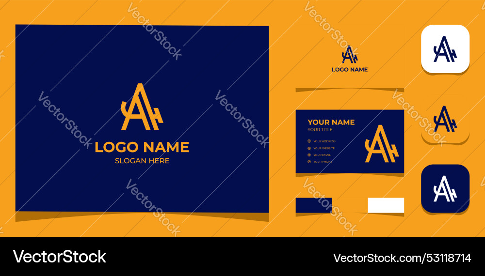 Template logo creative initial a j Royalty Free Vector Image