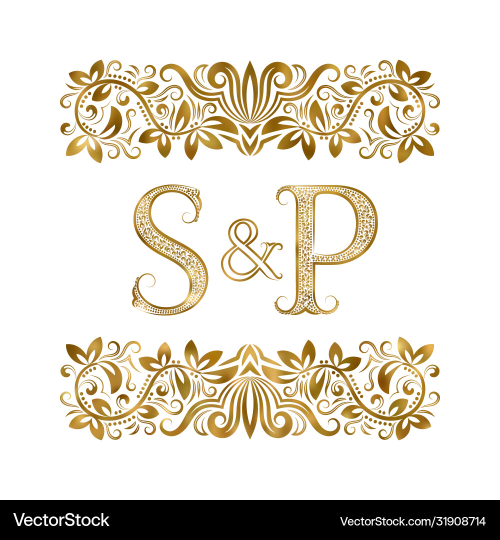 Vintage S & P Monogram Logo Royalty Free Vector Image