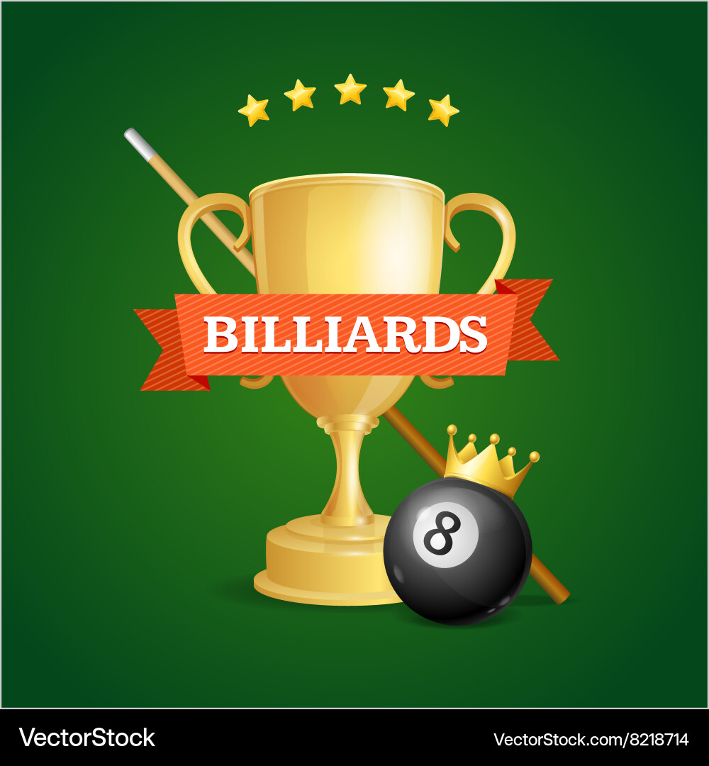 Winning billiards Royalty Free Vector Image - VectorStock