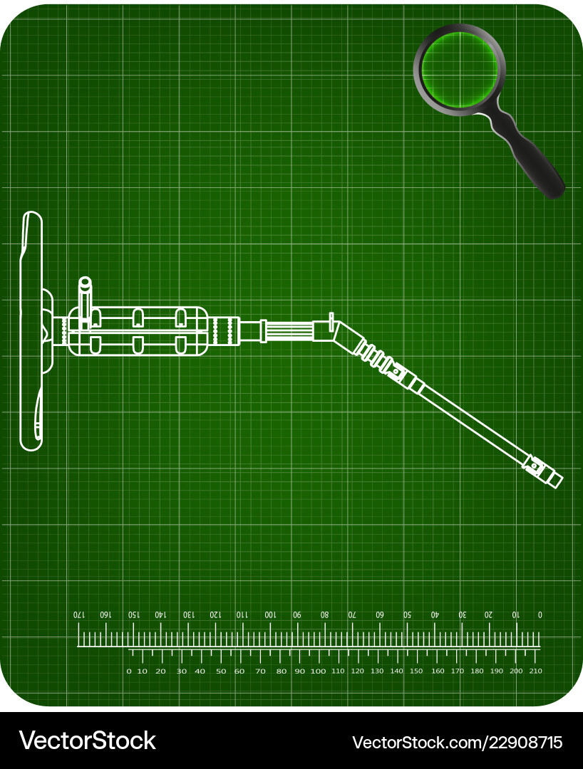 3d model of the steering column on a green Vector Image