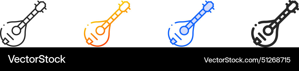 Bouzouki iconthin linear gradient blue stroke Vector Image