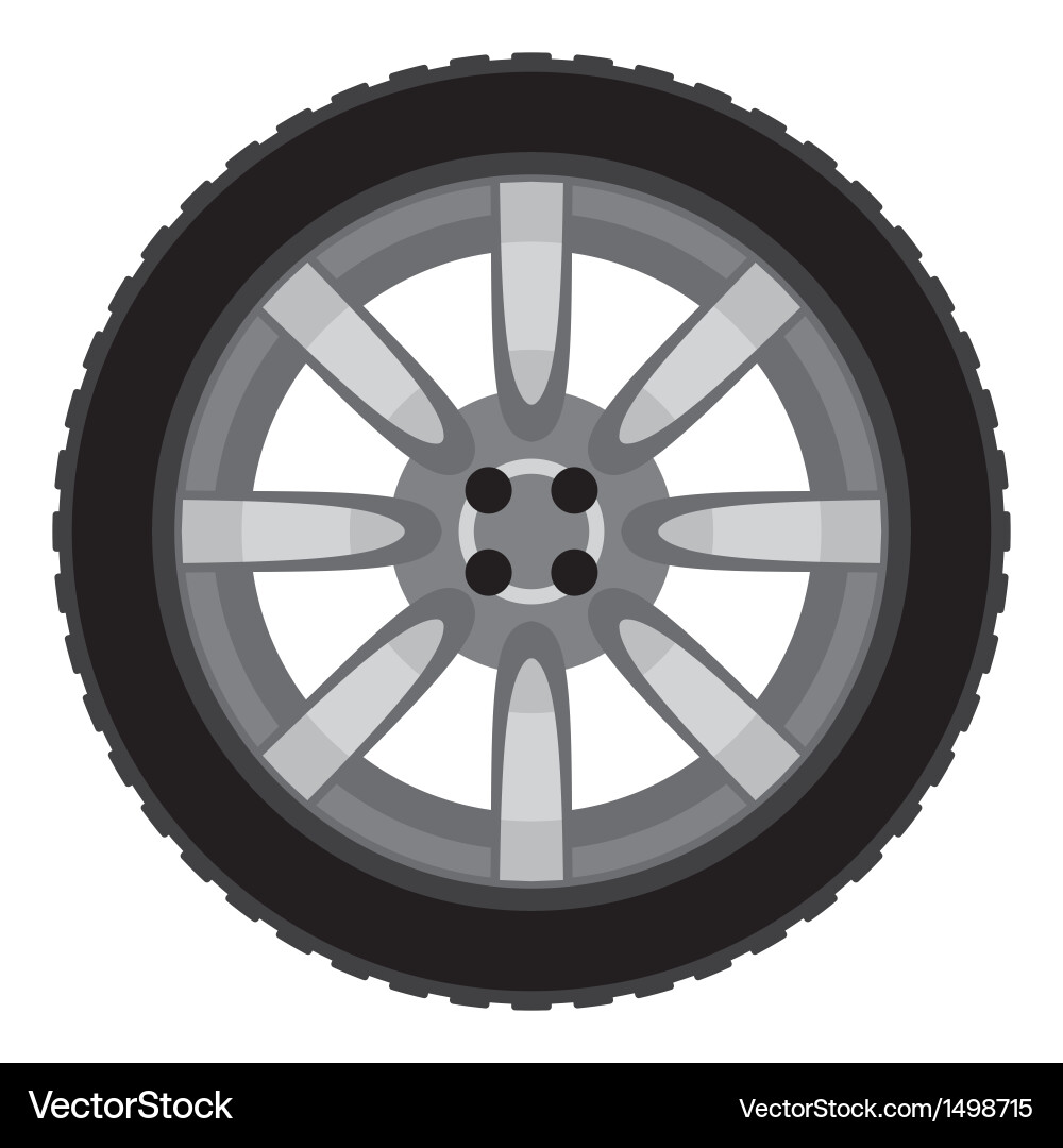 Car wheel Royalty Free Vector Image - VectorStock