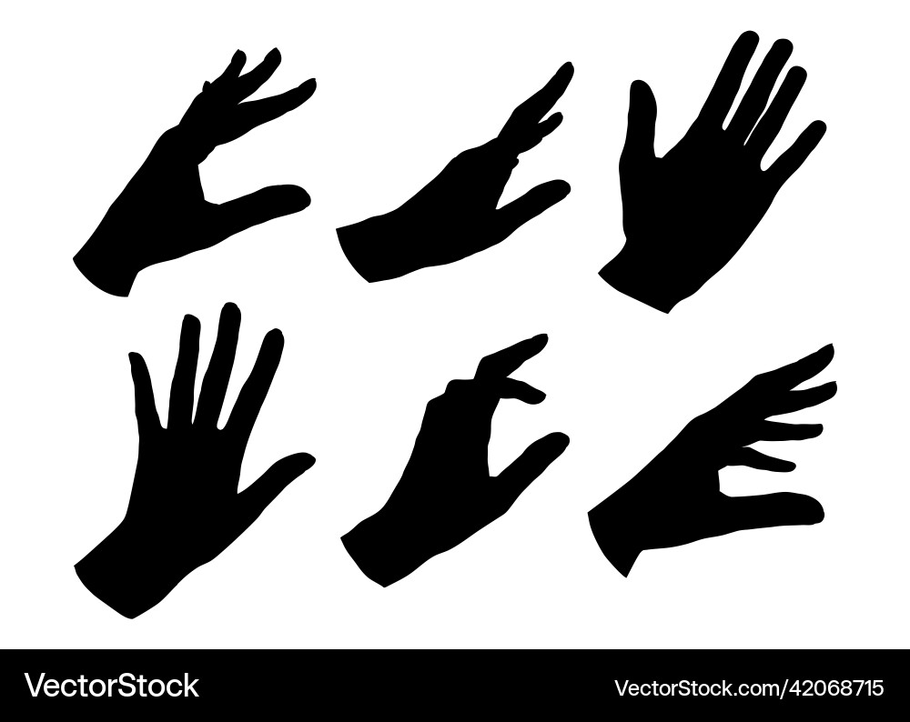 Collection of hands in different gestures design Vector Image