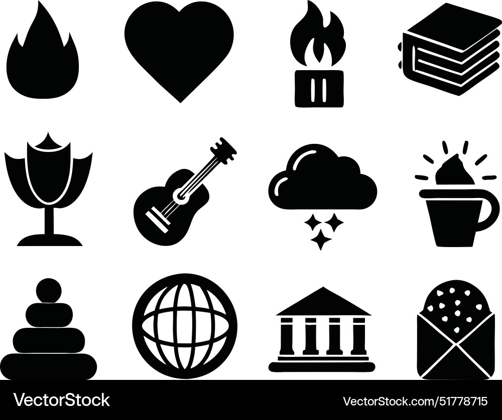 Cute 12 icon silhouette looks Royalty Free Vector Image