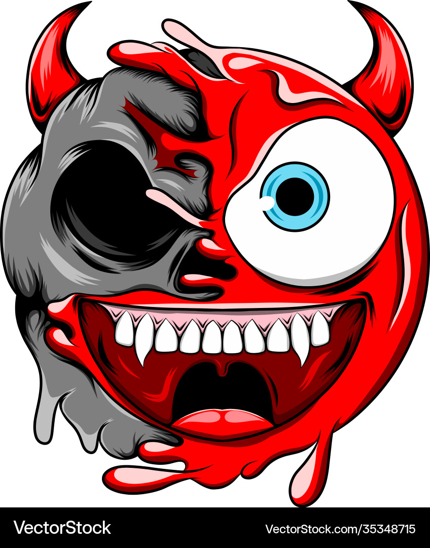 Devil death skull change to be bad evil red Vector Image