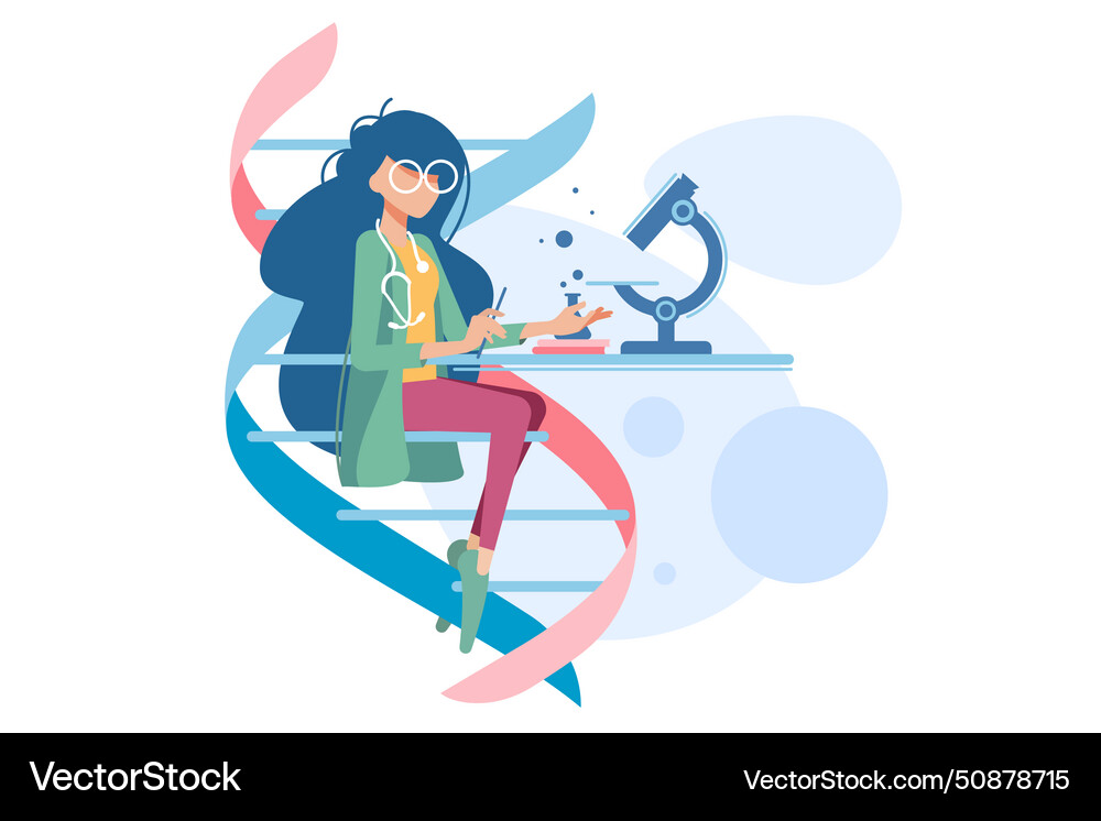 Dna scientist at work Royalty Free Vector Image