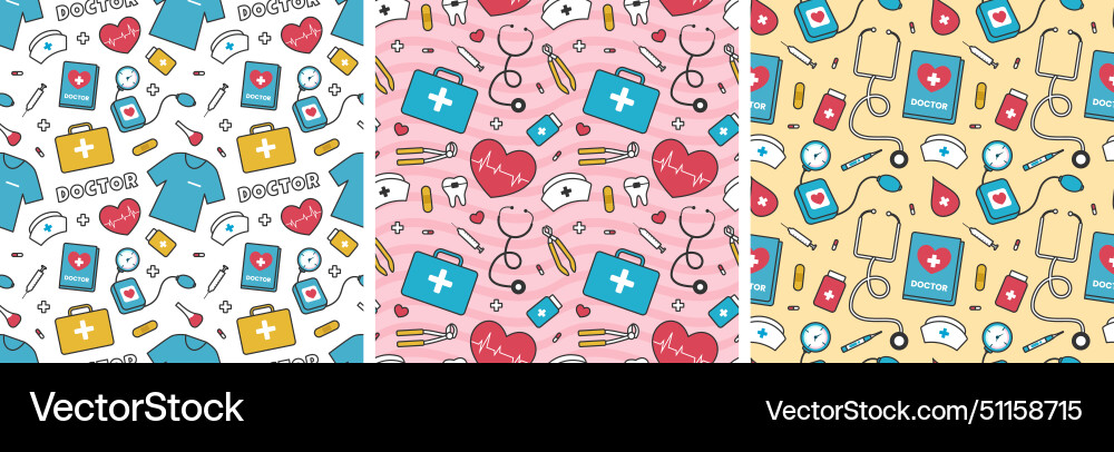 Doctors seamless pattern design with medical Vector Image