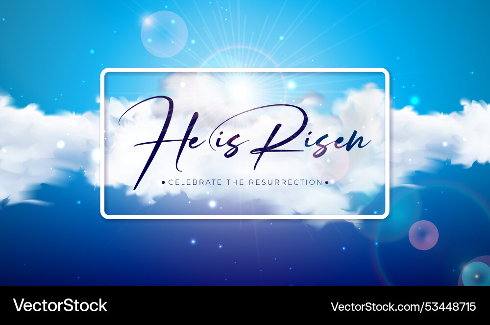 Easter holiday with cloud on sunny sky background Vector Image