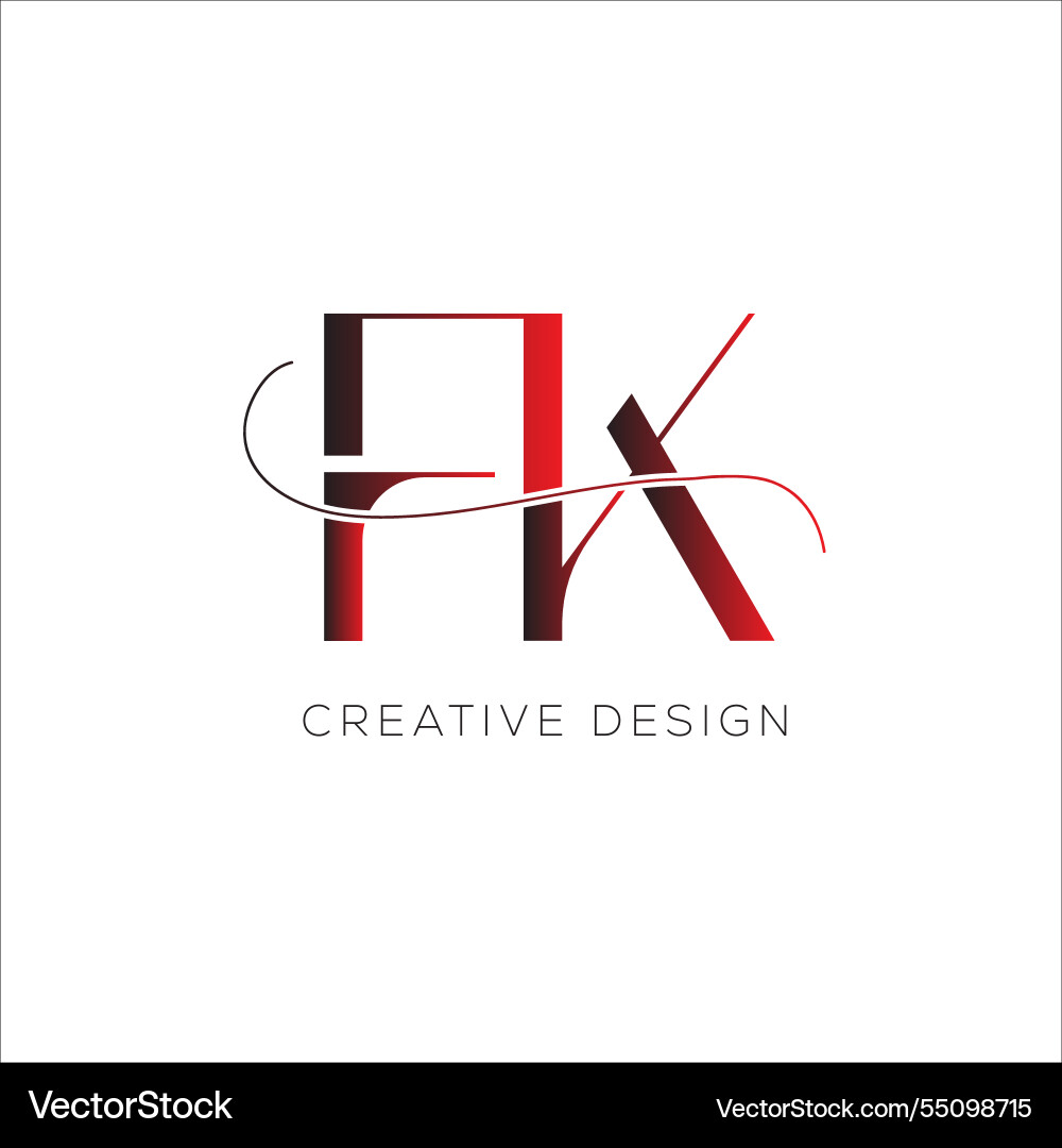 Fk initial logo design Royalty Free Vector Image