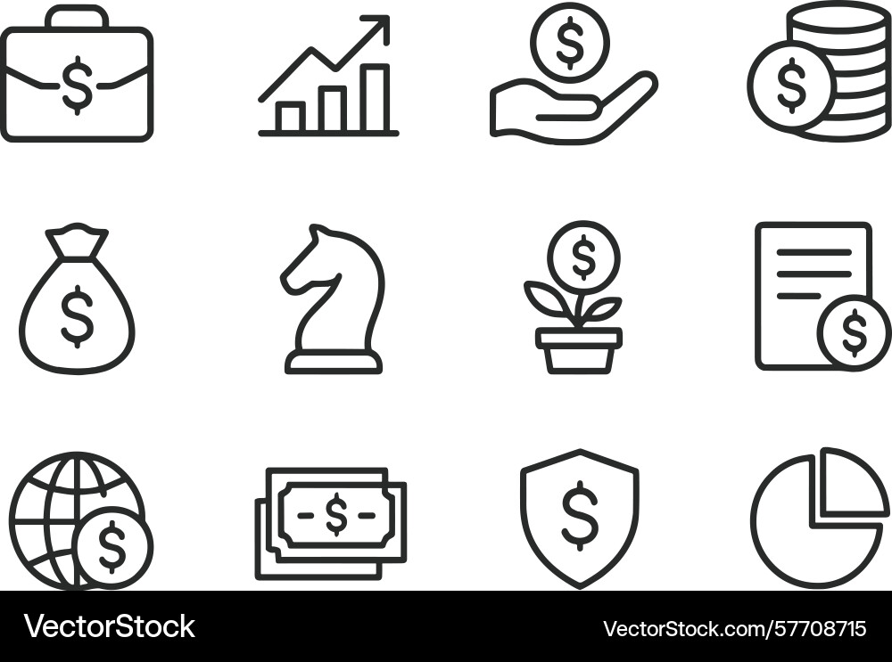 Flat depicting financial Royalty Free Vector Image