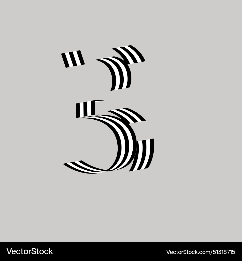 Number three text effect Royalty Free Vector Image