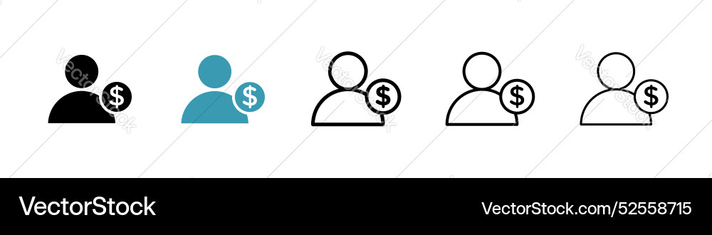 Personal loan icon set on white background Vector Image