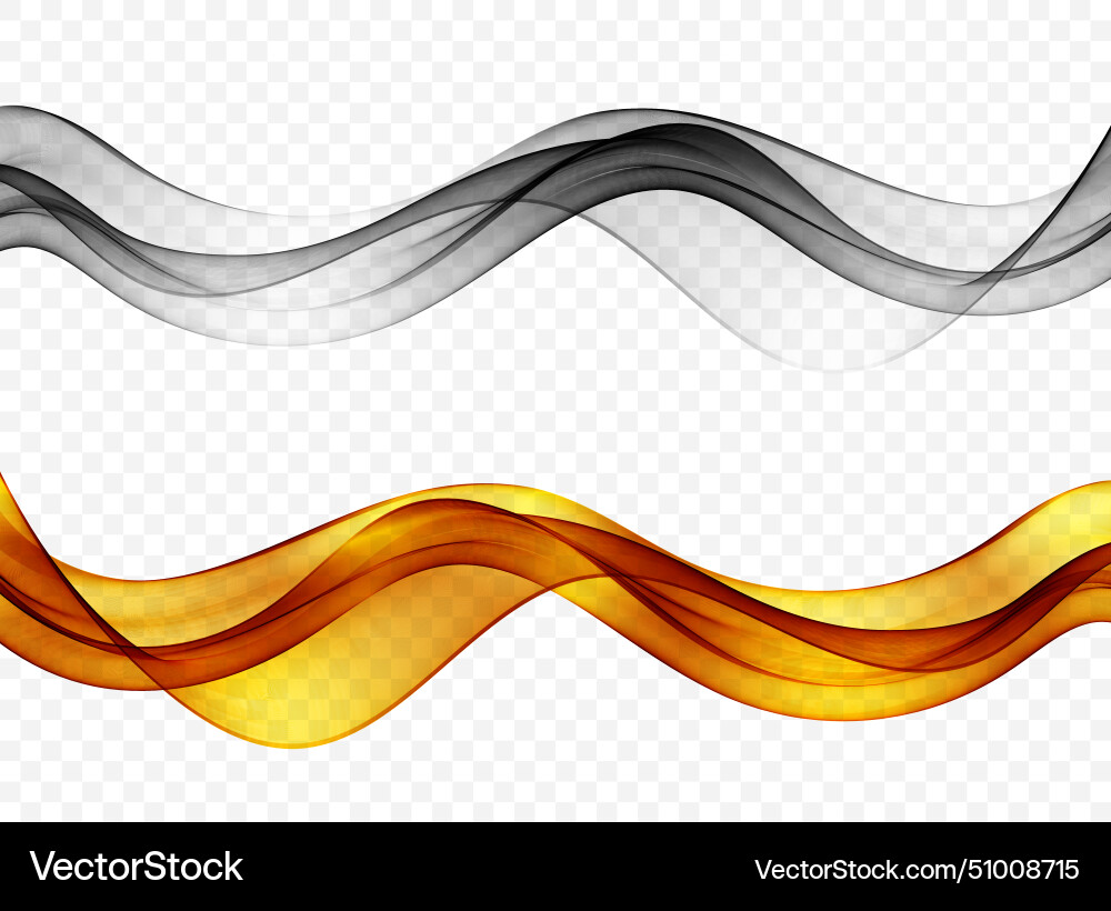Set of transparent waves gold and silver wave Vector Image