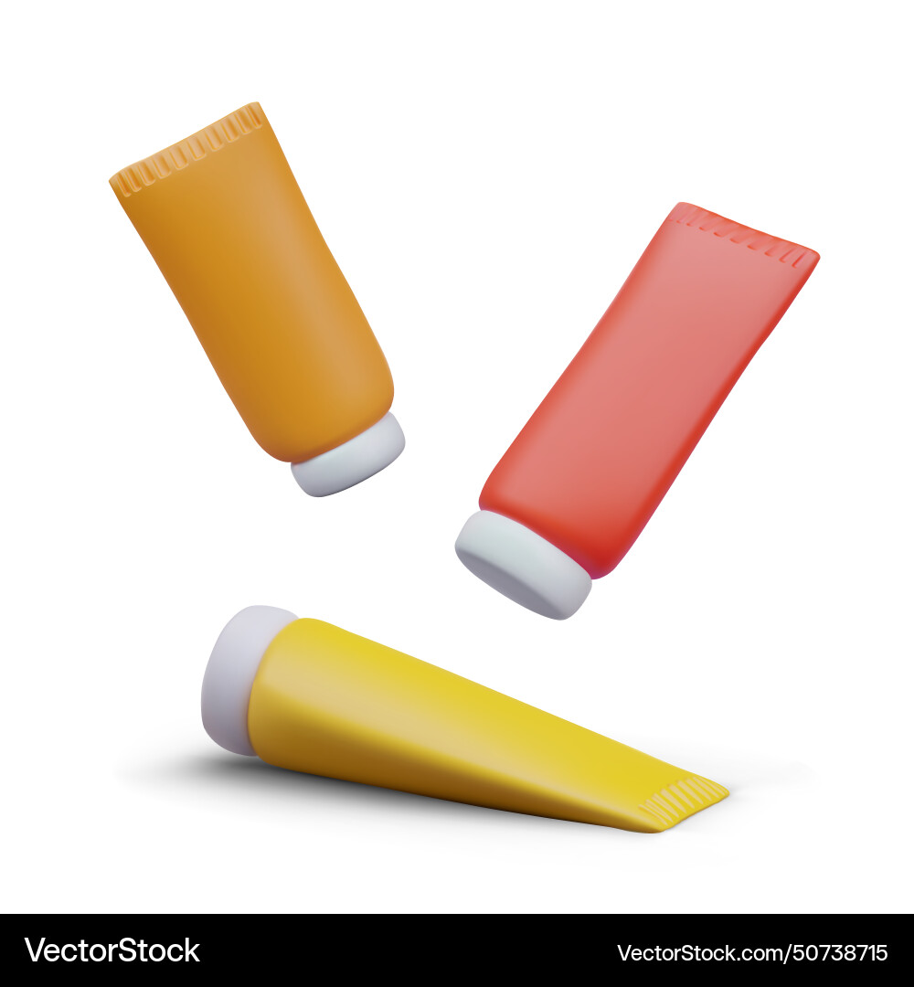 Set with yellow red and orange packaging Vector Image