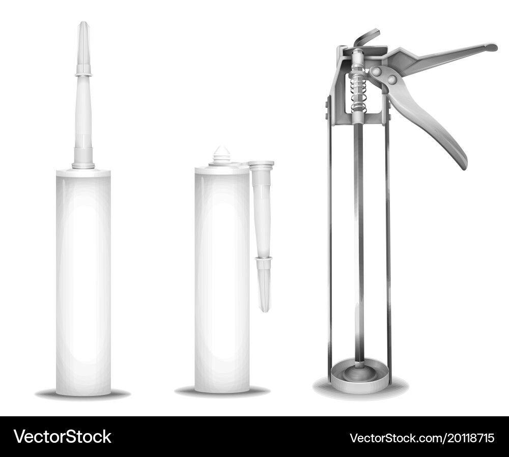 Silicone gun of 3d isolated Royalty Free Vector Image