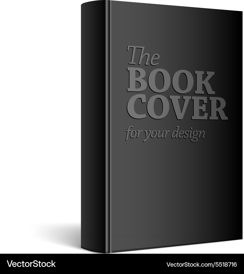 Black realistic blank book cover Royalty Free Vector Image
