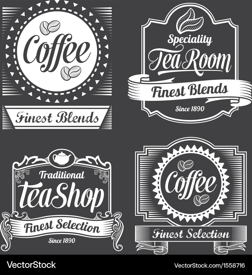 Chalkboard calligraphy banners and labels Vector Image