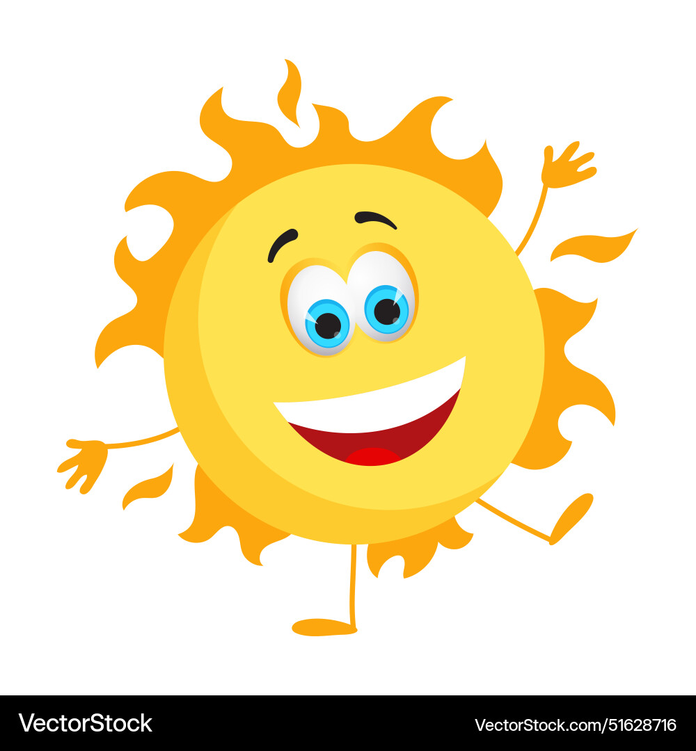 Funny sun with eyes - summer things collection Vector Image
