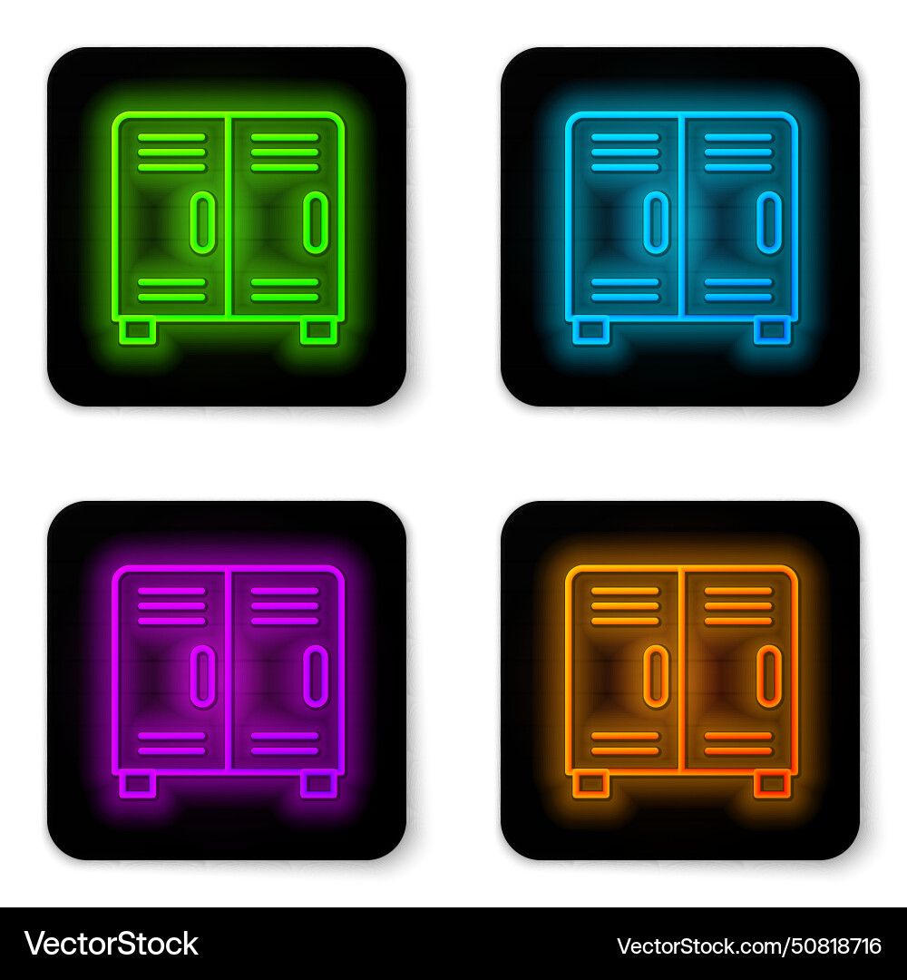 Glowing neon line locker or changing room Vector Image