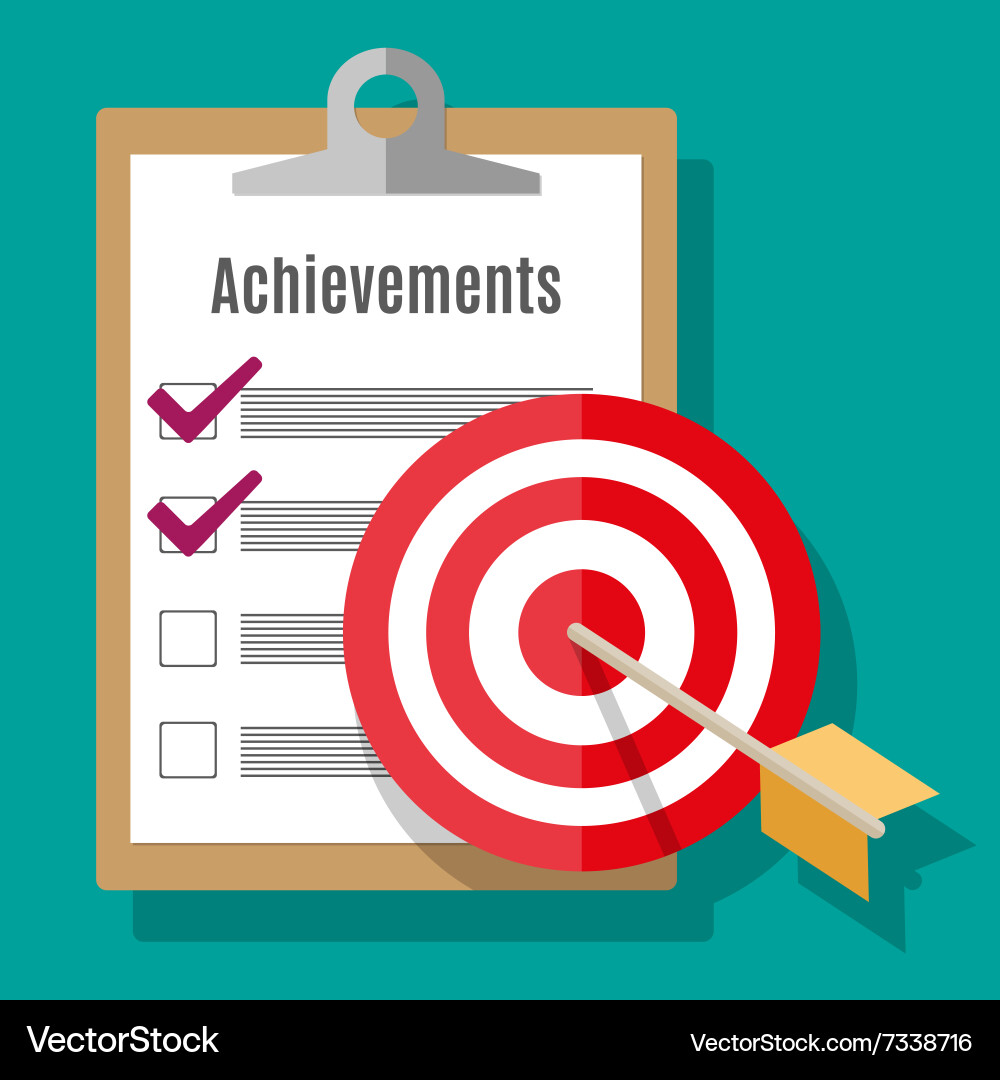 Goal achievement concept in flat style Royalty Free Vector