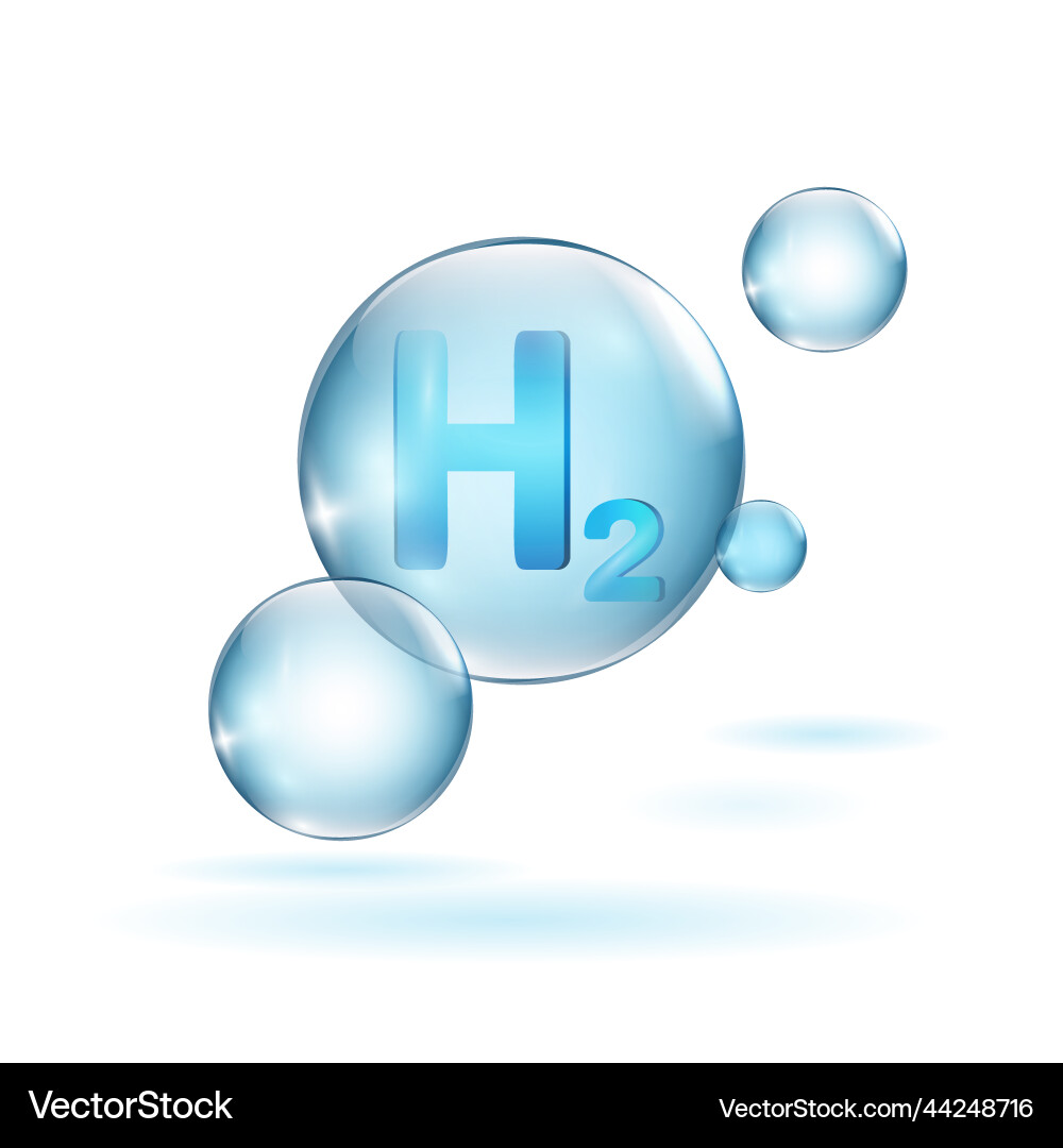 H2 molecule symbol blue hydrogen production Vector Image