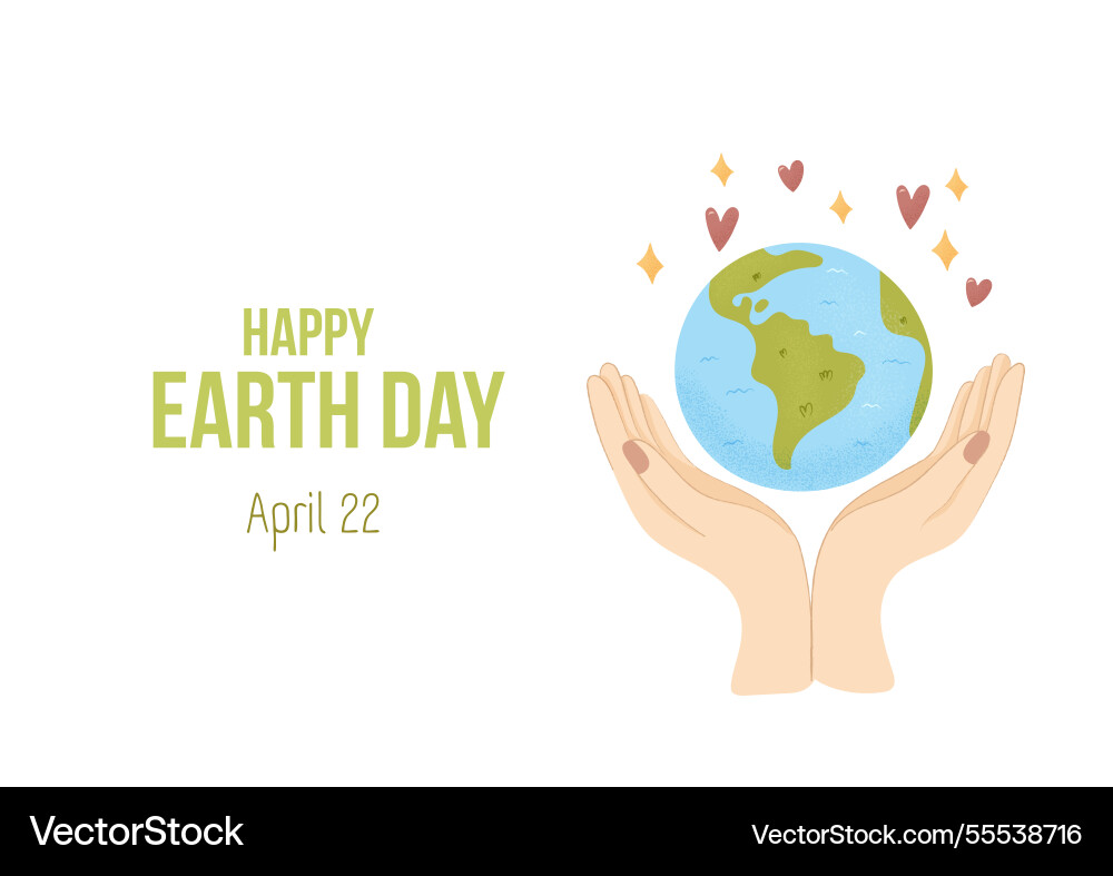 Happy earth day - environmental awareness poster Vector Image
