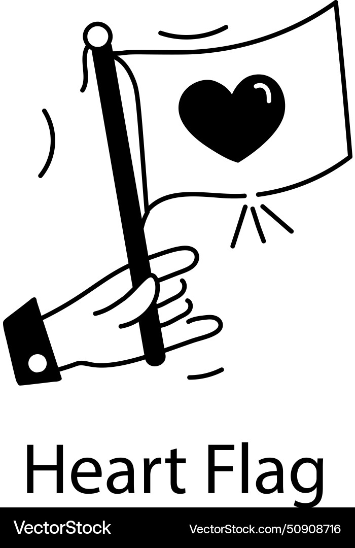 Heart flag Royalty Free Vector Image - VectorStock