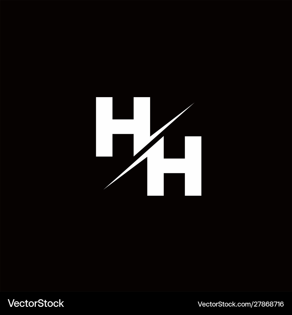 Hh logo letter monogram slash with modern Vector Image