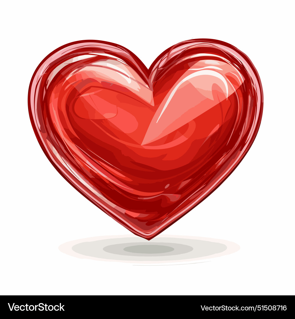 Love red heart on white background Royalty Free Vector Image