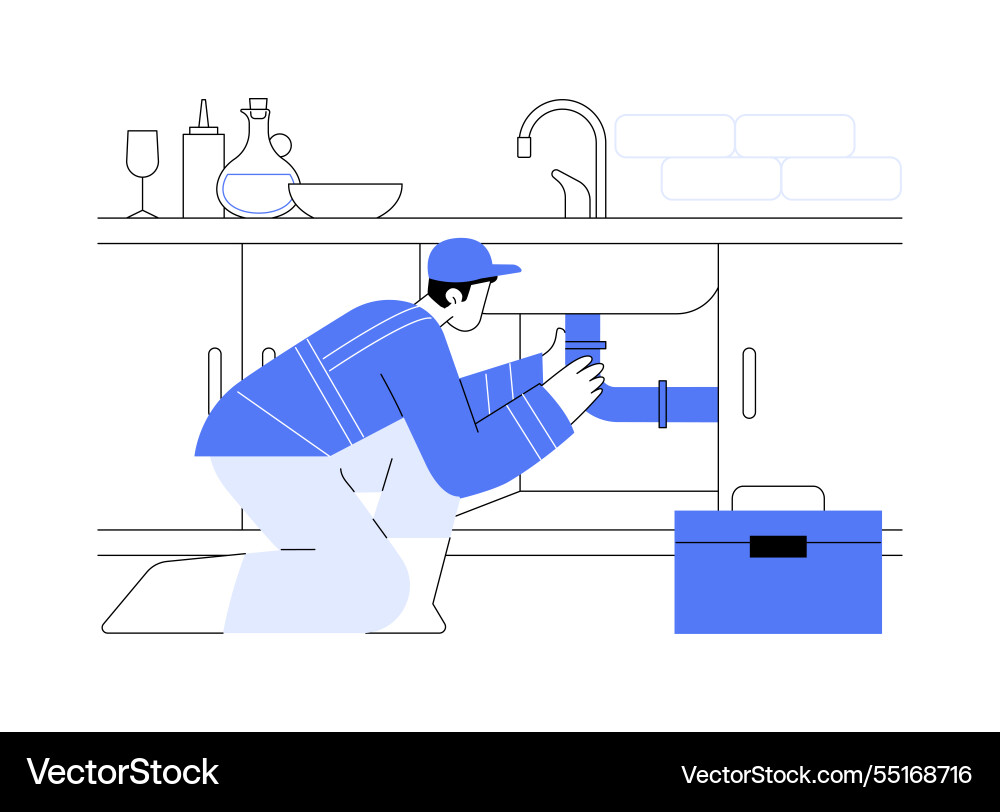 Plumber isolated cartoon Royalty Free Vector Image