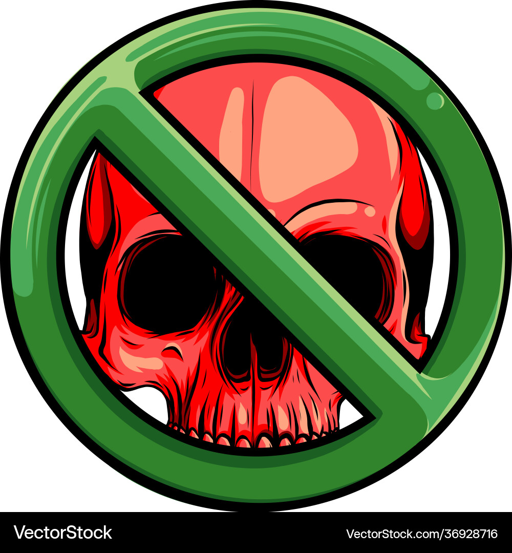 Prohibited warning skull icon Royalty Free Vector Image