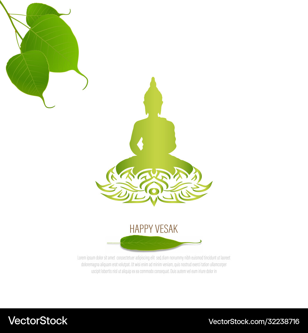 Sacred fig or pipal tree leaf buddha purnima Vector Image