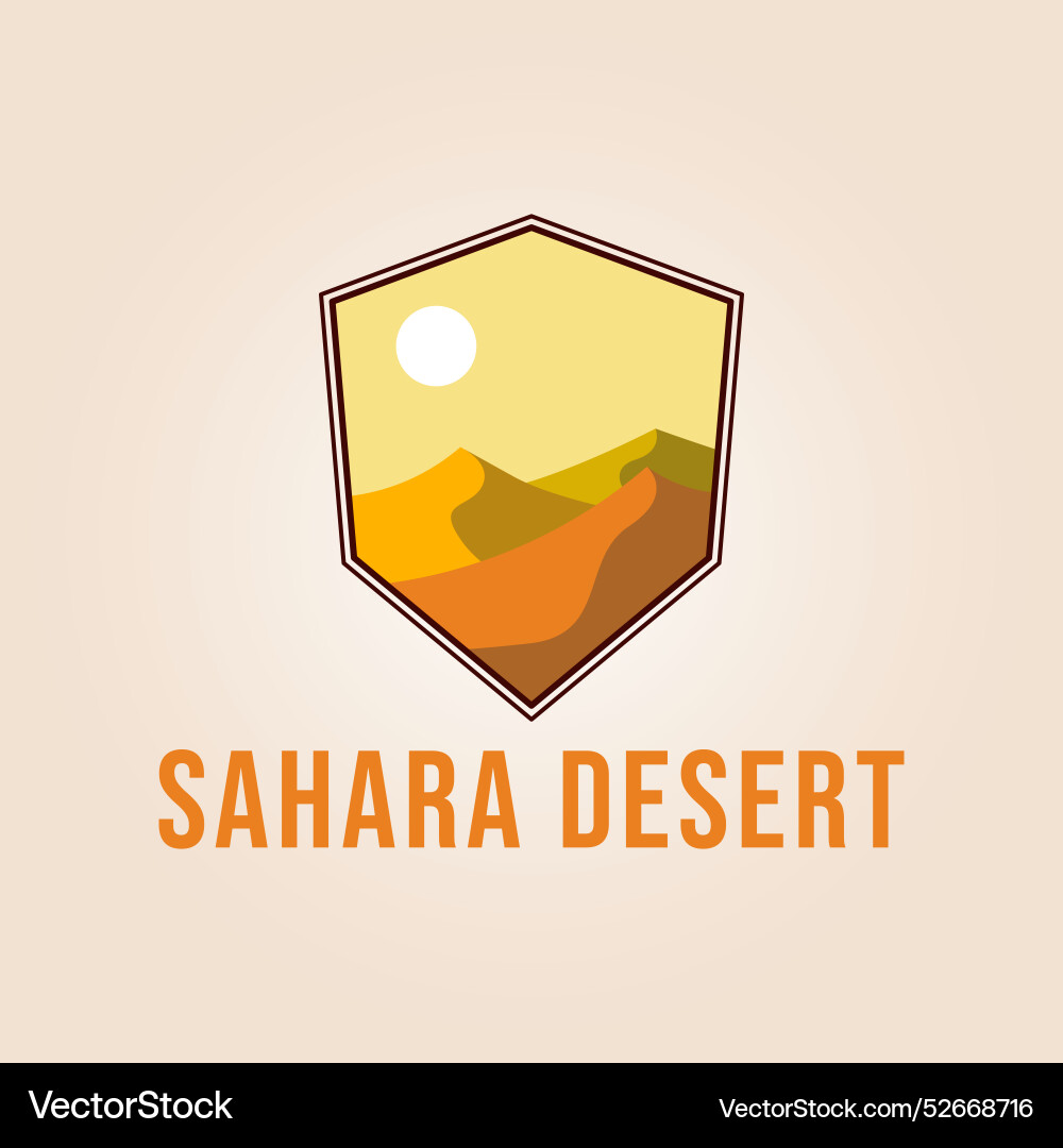 Sahara desert or sand and dunes logo design Vector Image