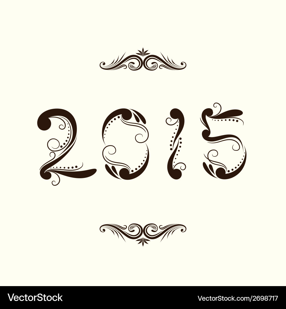 2015 year ornamental Royalty Free Vector Image