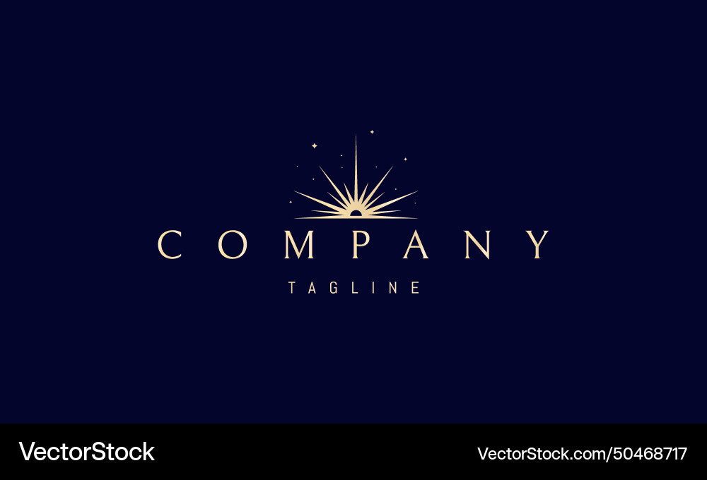 A golden logo with an abstract image Royalty Free Vector