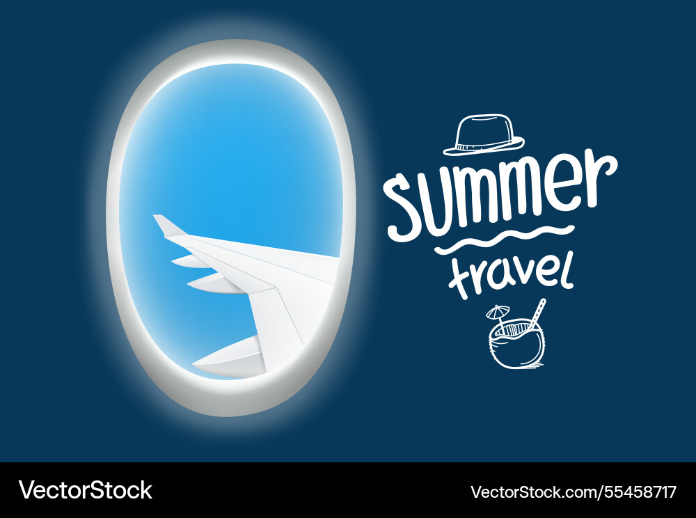 Air travel window view summer Royalty Free Vector Image