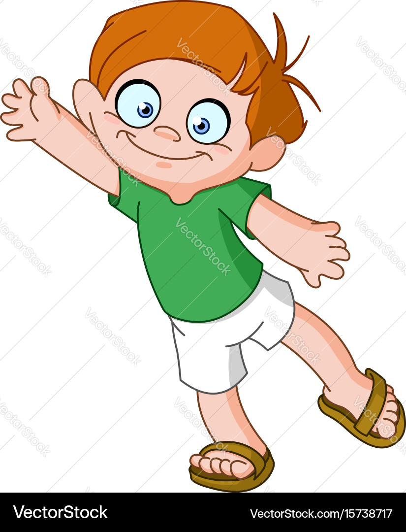 Boy waving Royalty Free Vector Image - VectorStock