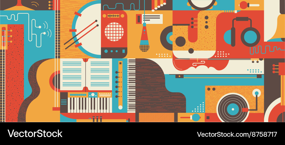 Musical Instruments Collage Vector Images (over 280)