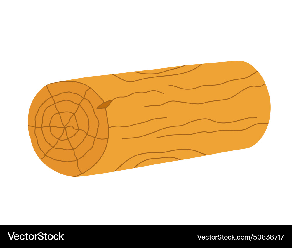 Log clipart hand drawn flat Royalty Free Vector Image