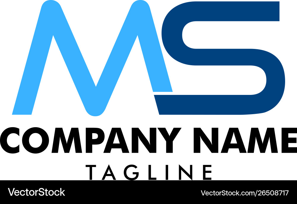 MS Monogram Logo Template Royalty Free Vector Image
