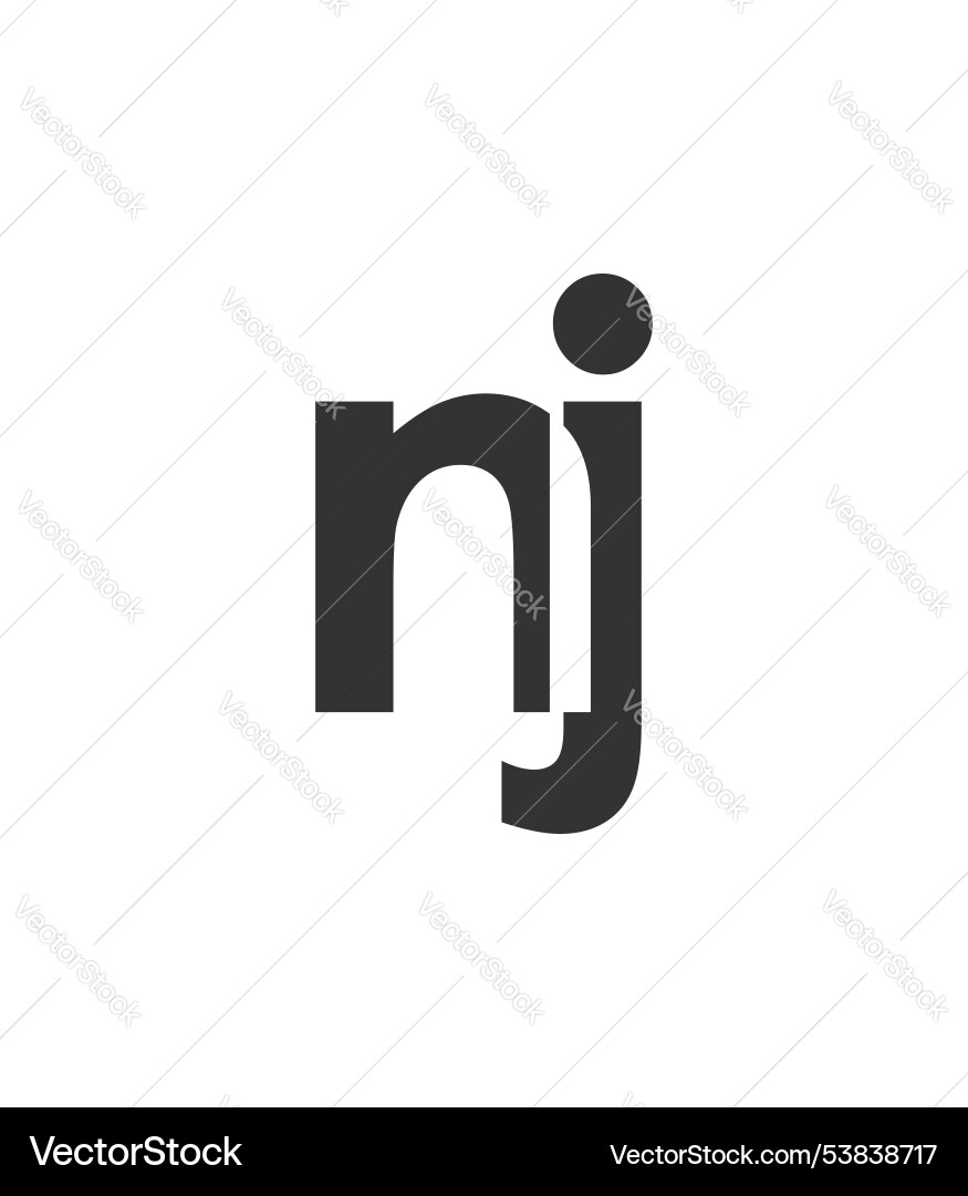 Nj creative geometric initial based modern and Vector Image
