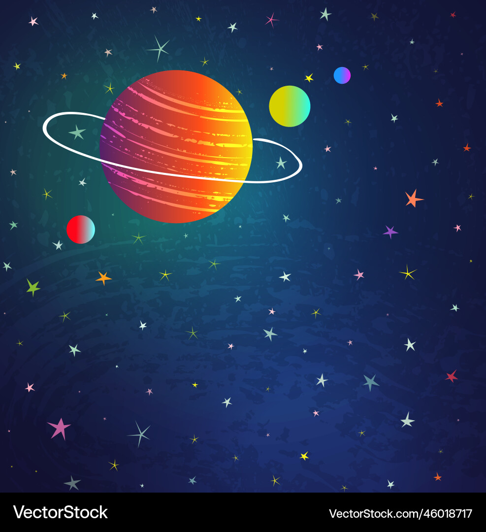 Outer space and universe with stars planets Vector Image