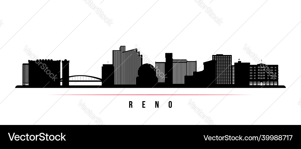 Reno Skyline - Black and White Royalty Free Vector Image
