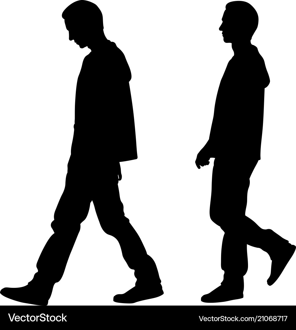 Silhouettes of people walking Royalty Free Vector Image
