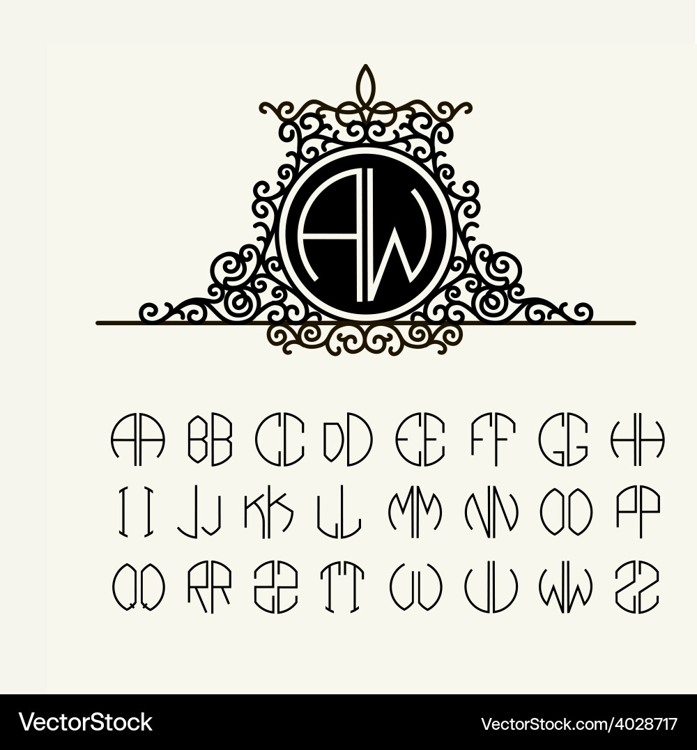 Template letters to create monograms Royalty Free Vector