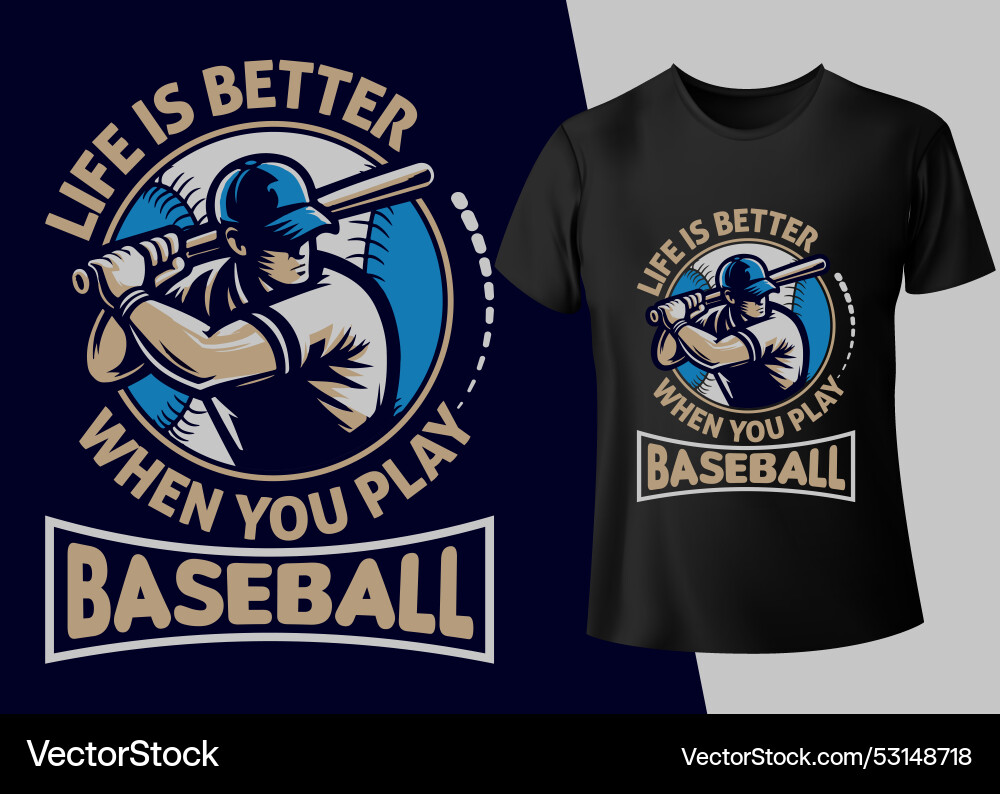Baseball unique t-shirt design Royalty Free Vector Image