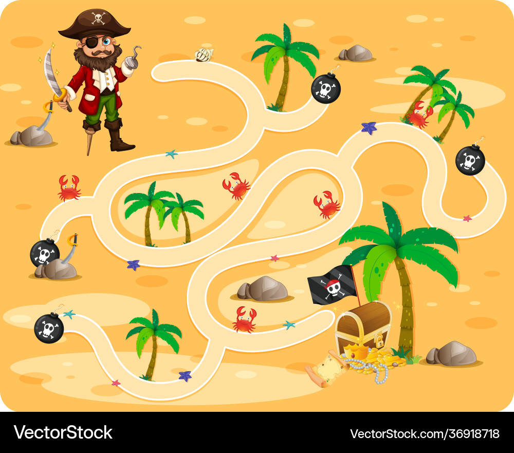 Cute cartoon maze game template Royalty Free Vector Image