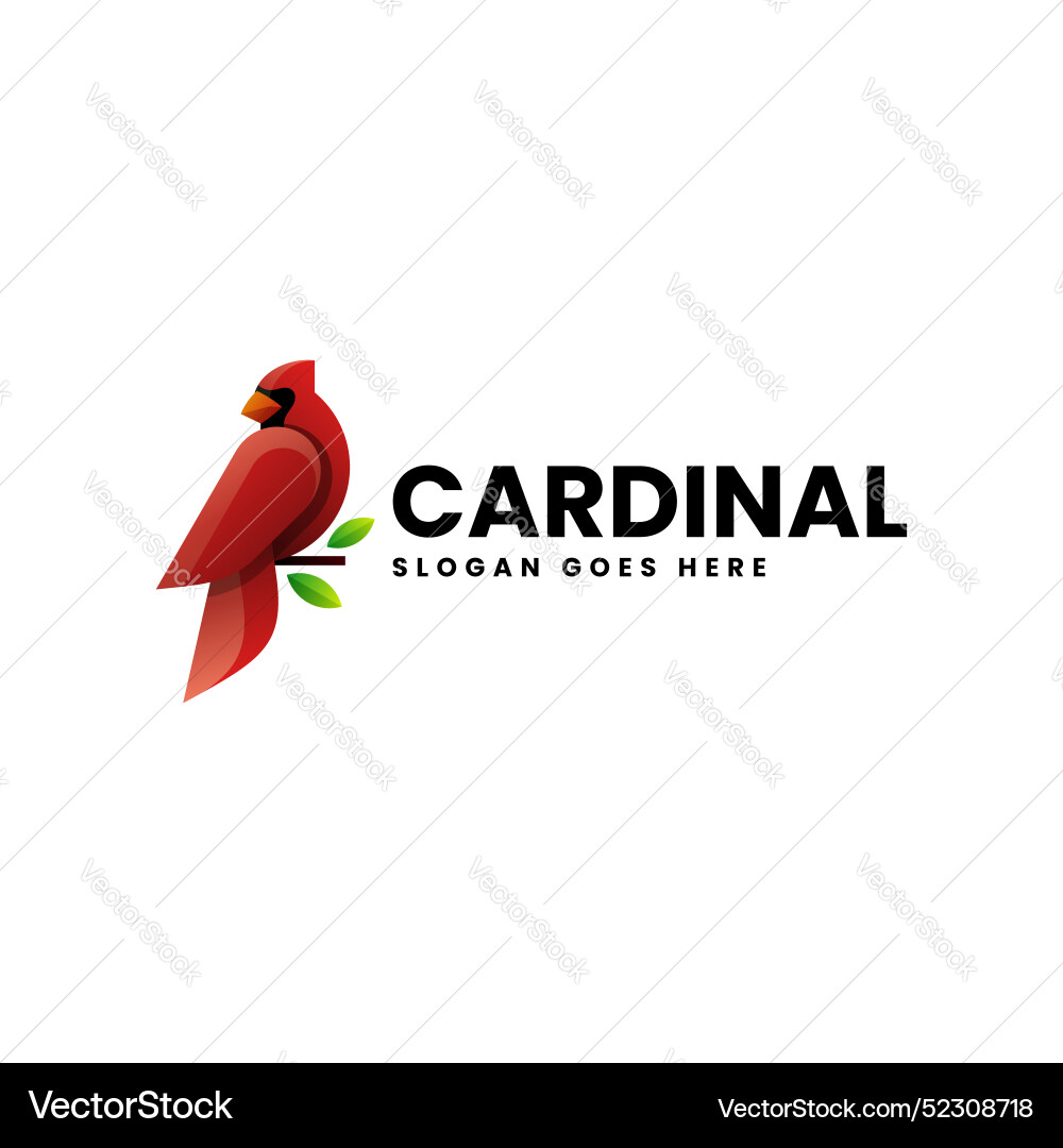 Logo cardinal gradient colorful style Royalty Free Vector